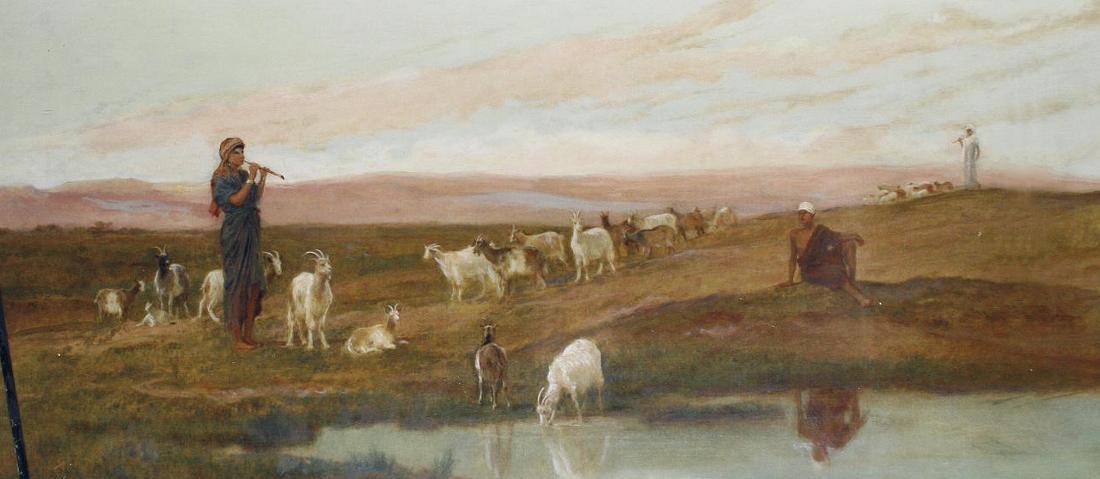 Get Paintings Reproductions Figures and Goats by an Oasis by Frederick ...