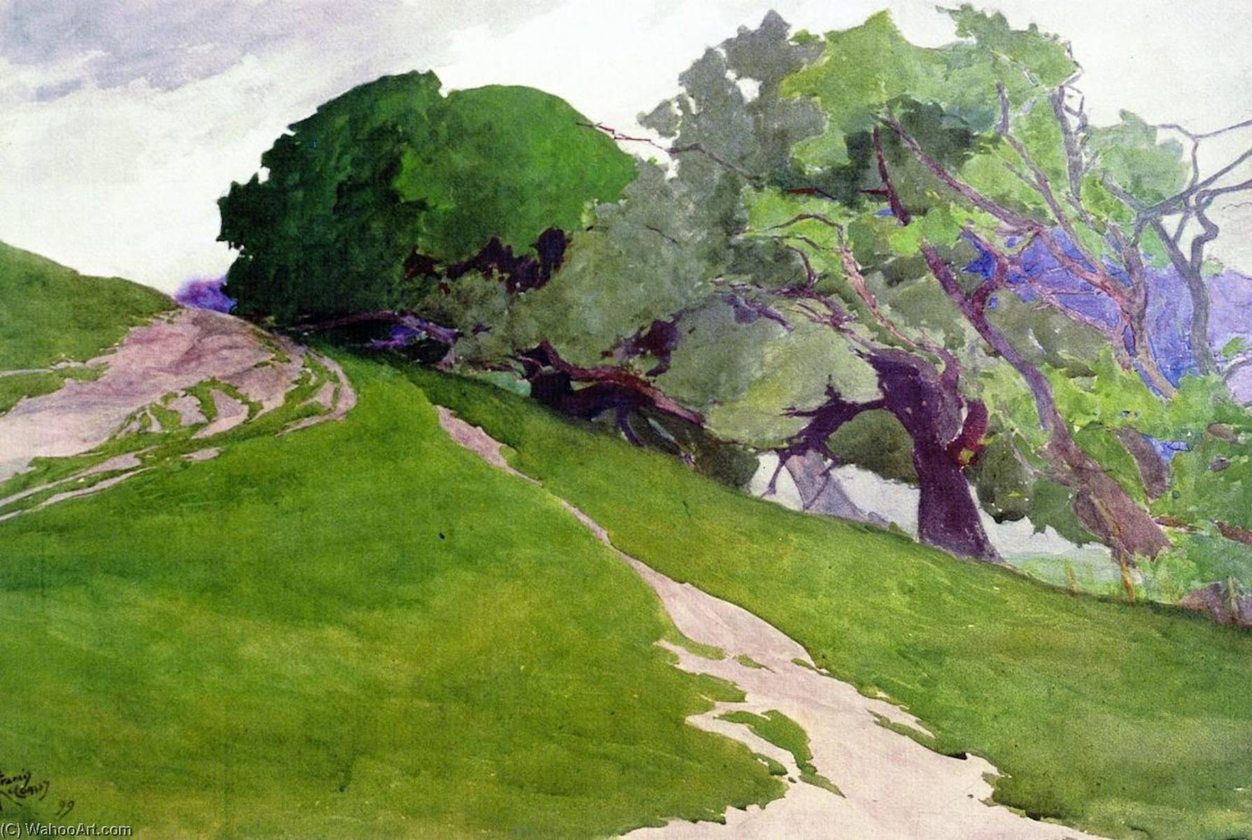 Paintings Reproductions Monterey Landscape, 1899 by Francis John ...
