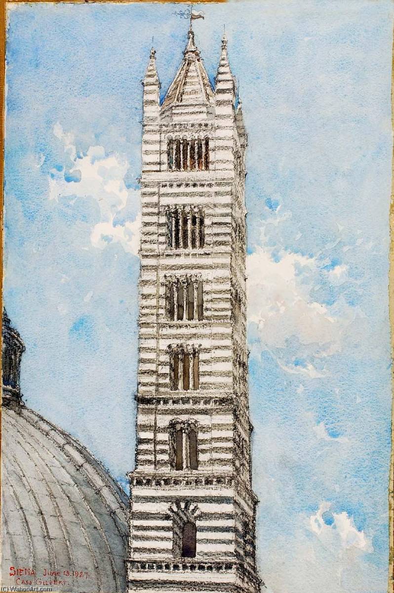 Buy Museum Art Reproductions Cathedral Tower, Siena, 1927 by Cass ...