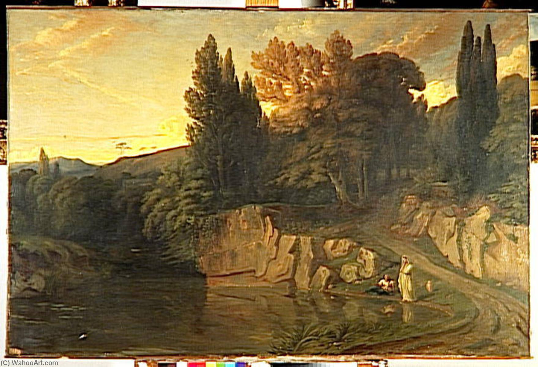 Paintings Reproductions LE CREPUSCULE by Paul Huet (1803-1869, France ...