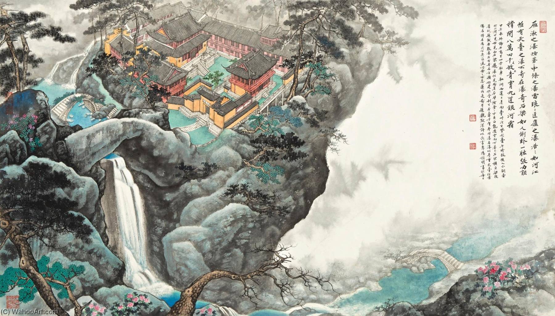 Waterfall of Mount Tiantai by Tang Zheming Tang Zheming | ArtsDot.com