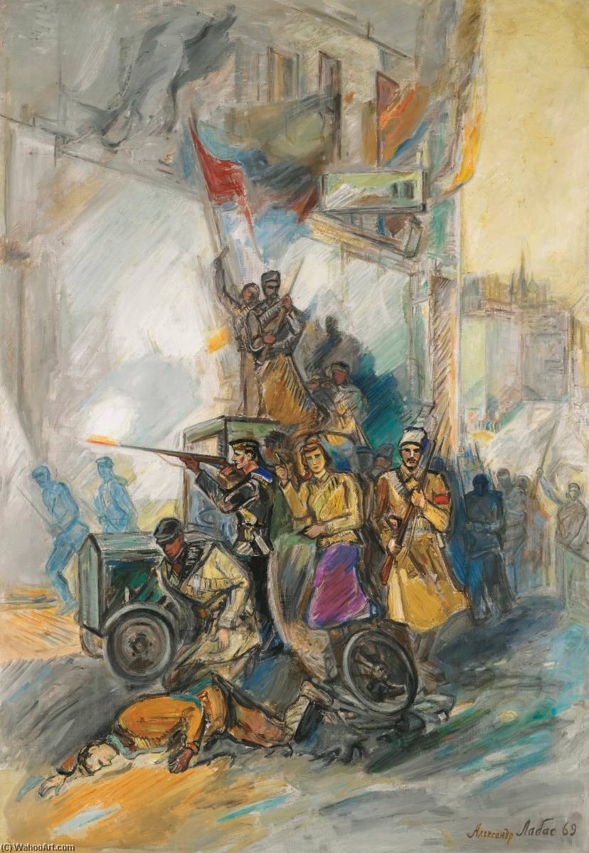 On Our Street from the October series by Alexander Arkadevich Labas ...