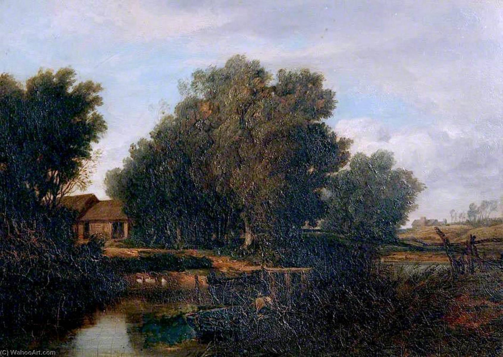 Art Reproductions Farm Buildings and a Pond by Miles Edmund Cotman ...