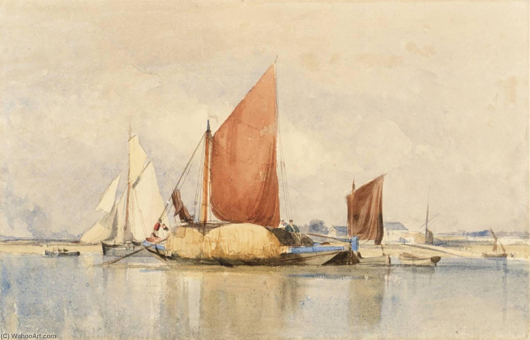 Purchase Oil Painting Replica The Hay Barge by Sr George Paul Chambers ...