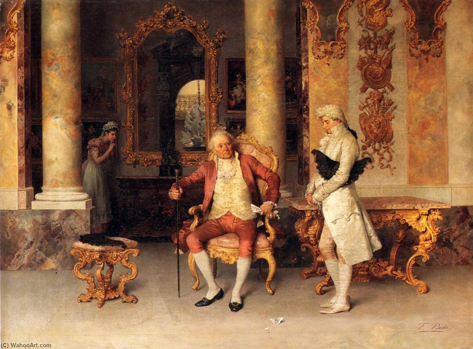 Riproduzioni Di Belle Arti The Eavesdropper di Francesco Beda (1840 ...