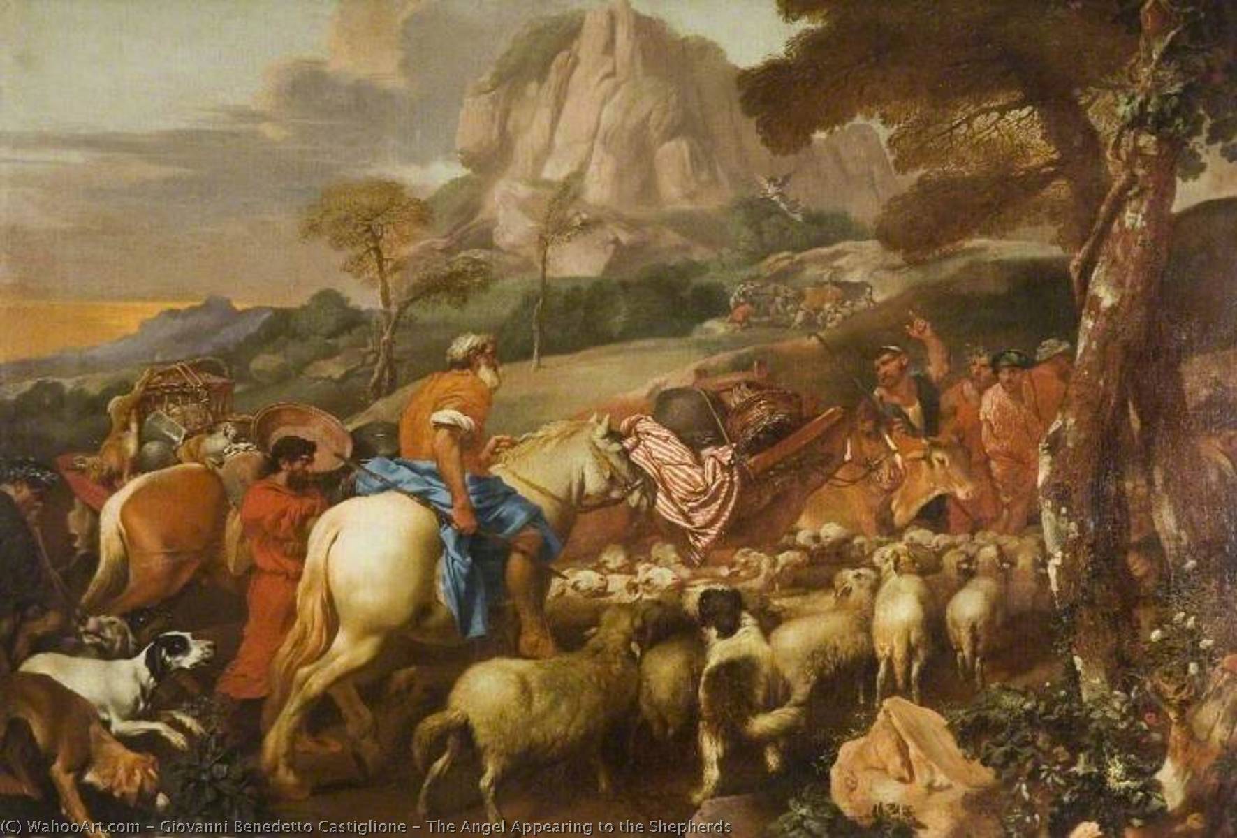 Oil Painting Replica The Angel Appearing to the Shepherds, 1660 by ...