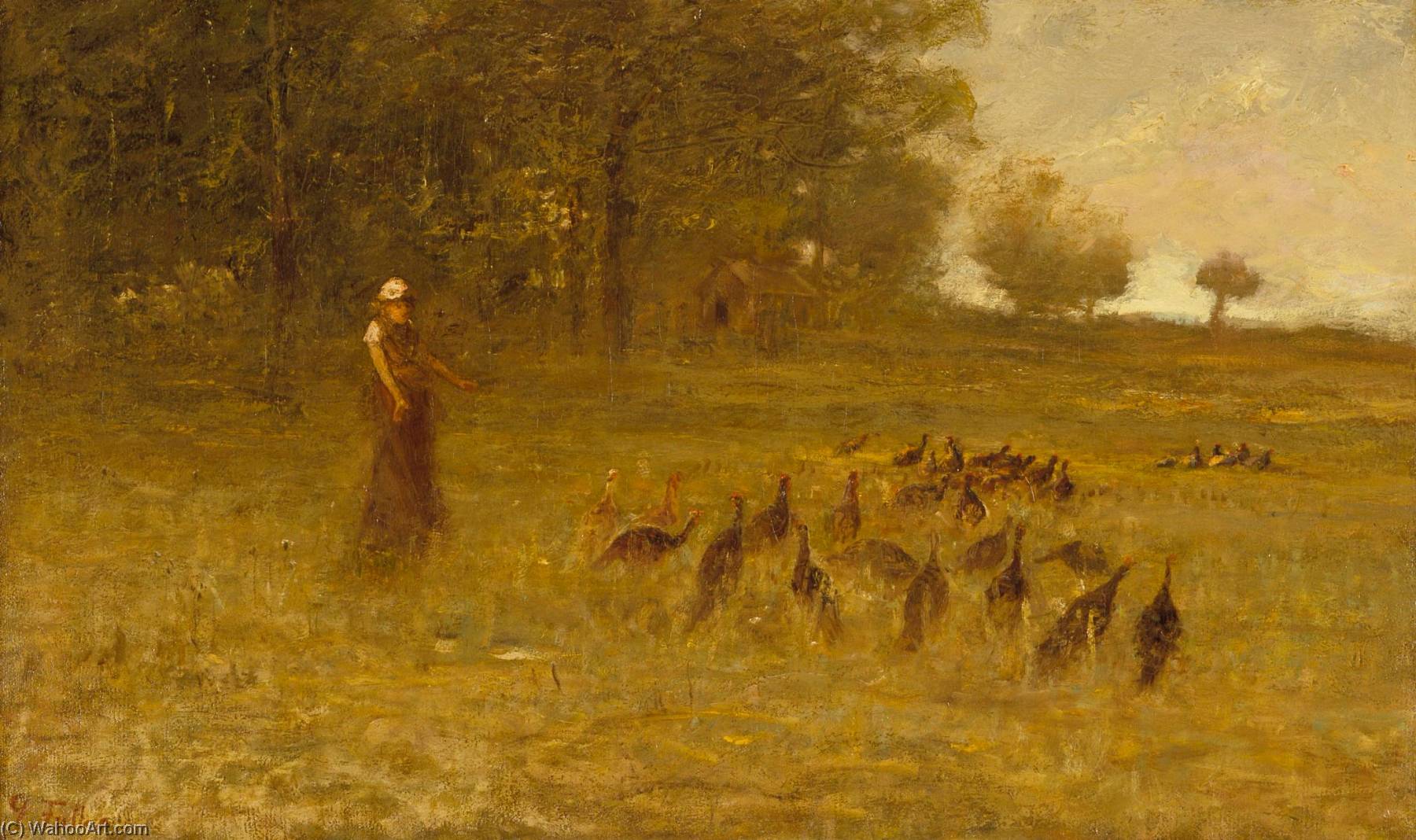 Art Reproductions Girl with Turkeys, 1884 by George Fuller (1822-1884 ...