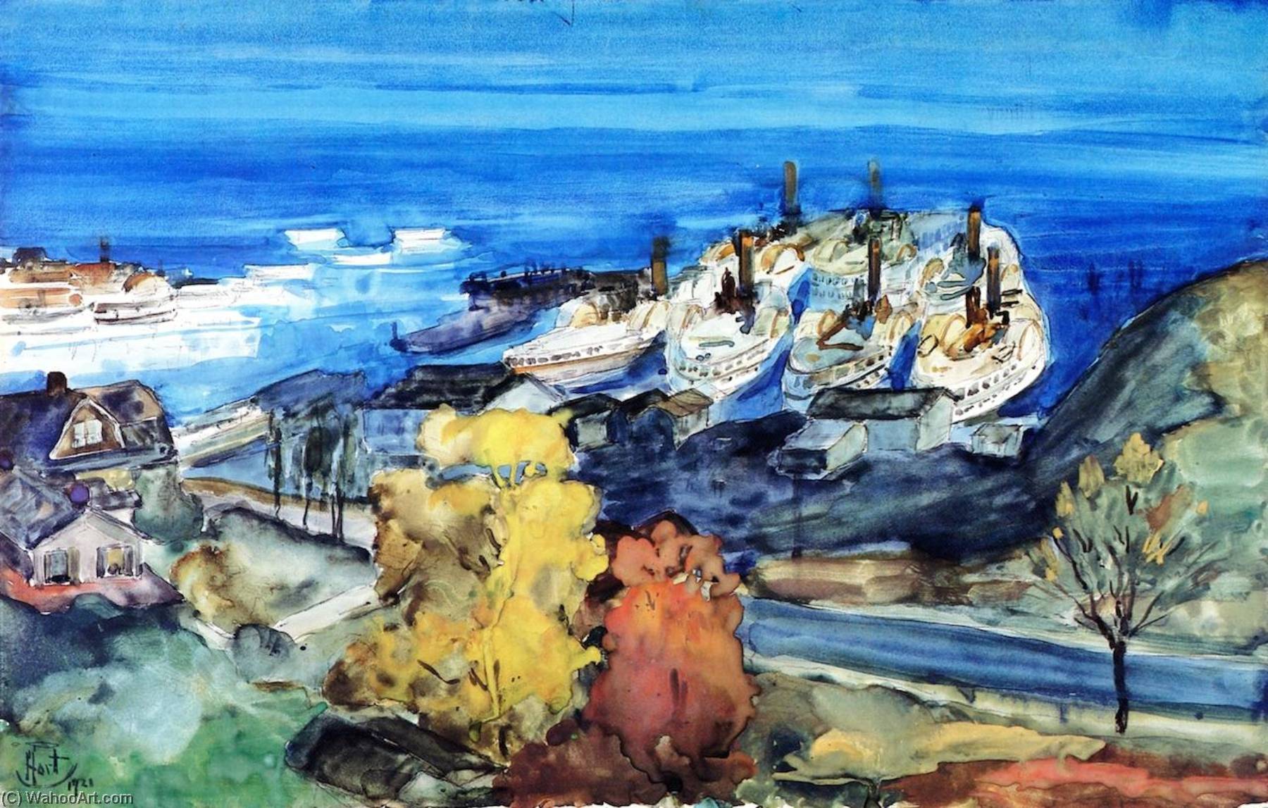 Compre Museu De Reproduções De Arte Fore Lee Boat Docks, 1921 por ...