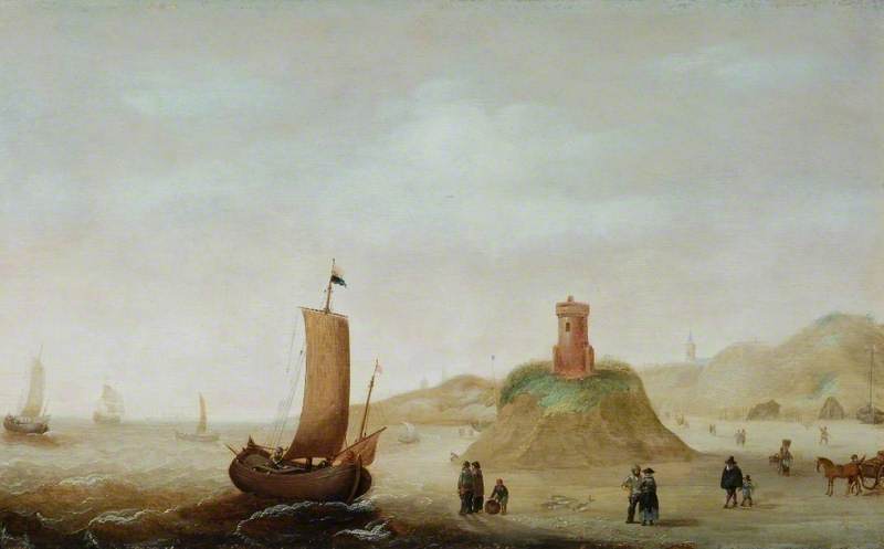 Adquirir Reproduções De Pinturas Cena de praia por Cornelis Verbeeck ...