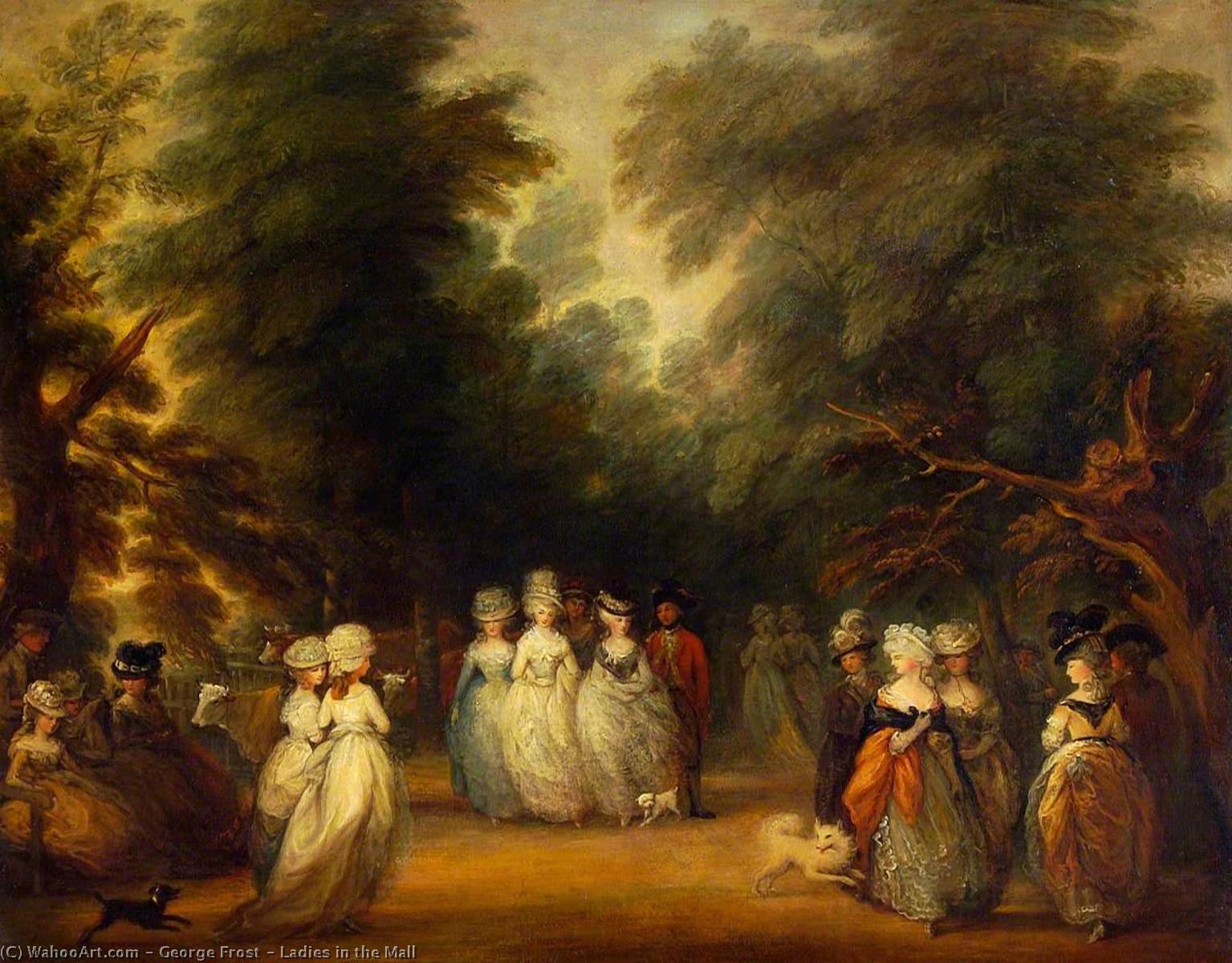 Get Art Reproductions Ladies in the Mall, 1820 by George Frost (1754 ...