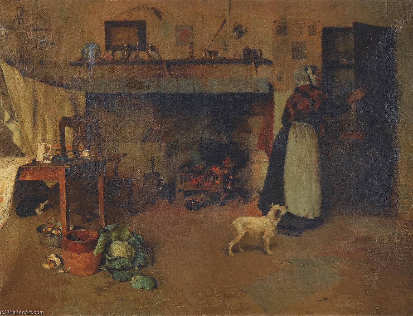 Paintings Reproductions Old Mother Hubbard by Frederick Hall (1860-1948) | ArtsDot.com