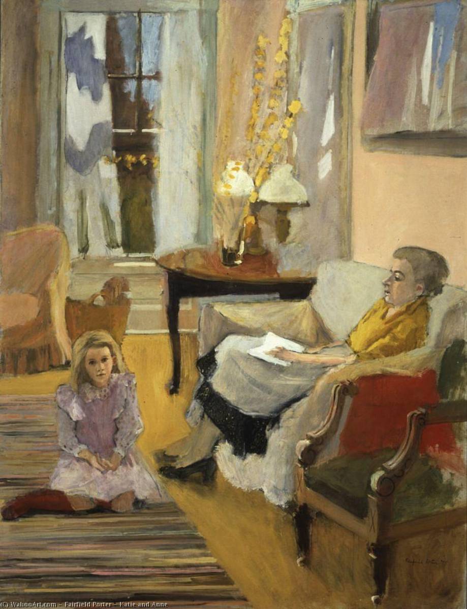 Artwork Replica Katie and Anne, 1955 by Fairfield Porter (Inspired By ...