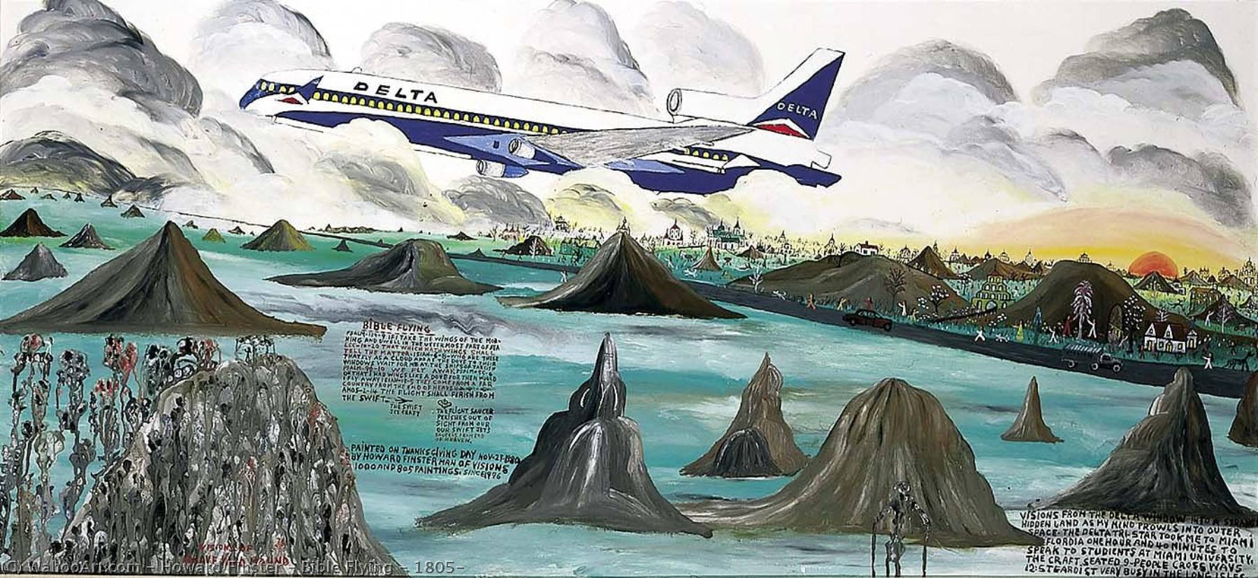 Bible Flying ( 1805), 1980 by Howard Finster (1916-2001) Howard Finster ...