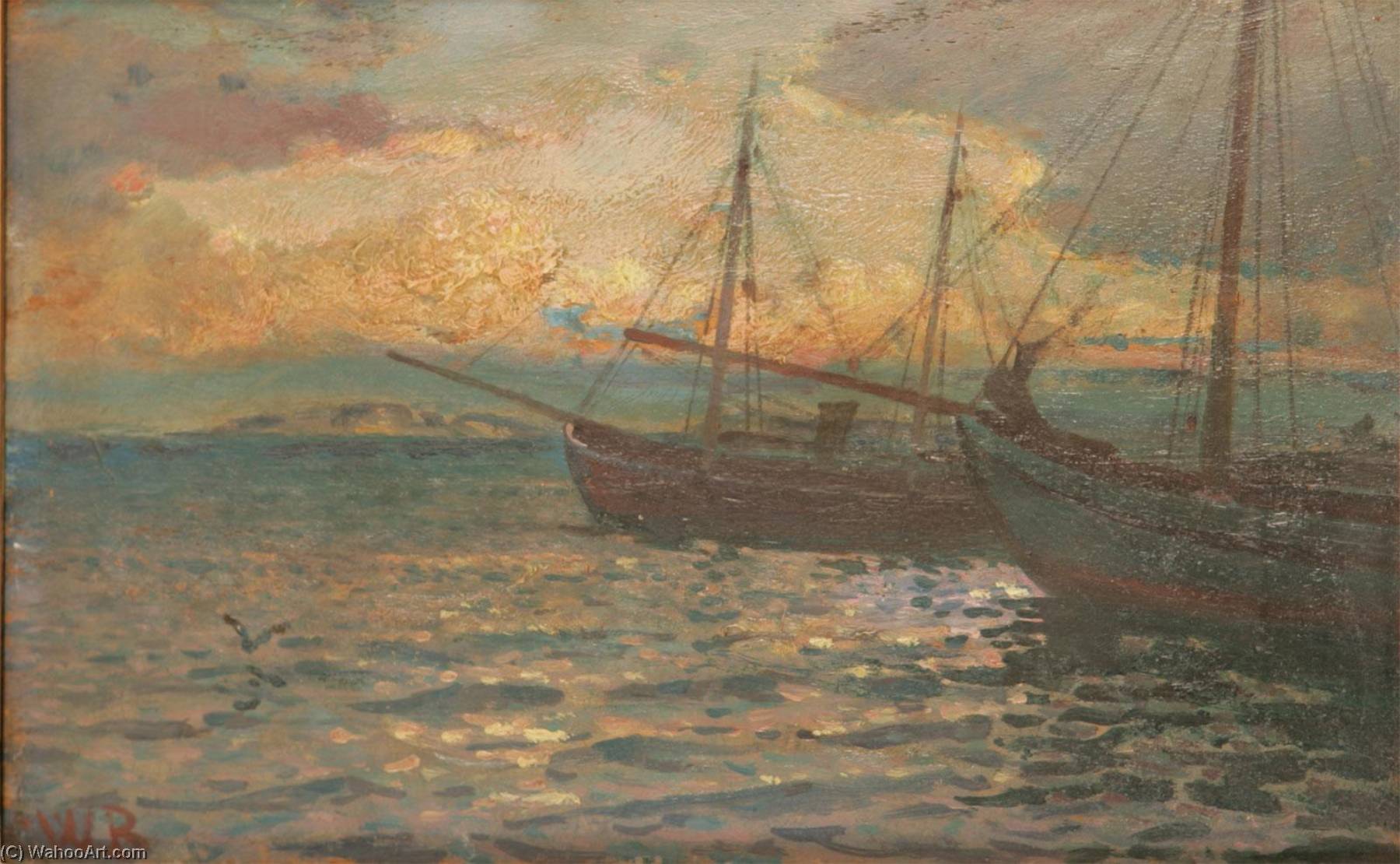 Art Reproductions Aften ved Grundsund by Carl Wilhelm Barth (1847-1919 ...