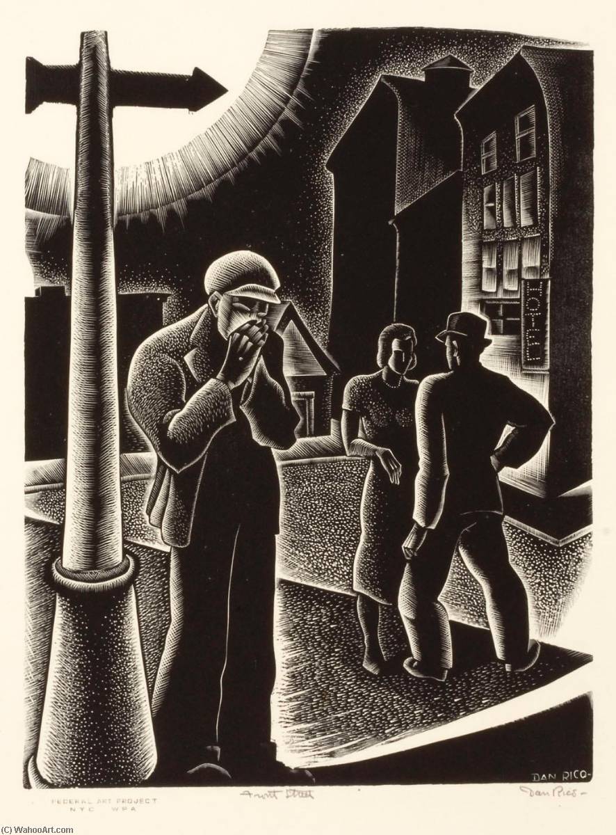 Purchase Oil Painting Replica Front Street, 1943 by Dan Rico (Inspired ...