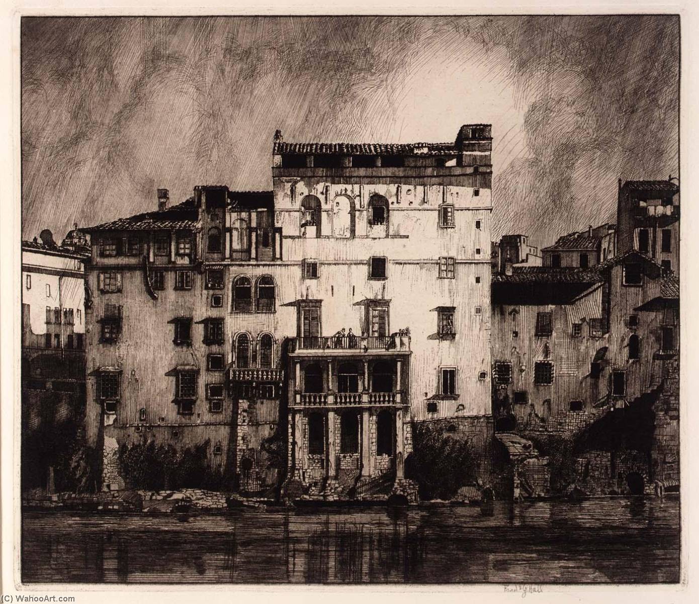 Old Houses on the Tiber, 1920 by Frederick G Hall Frederick G Hall ...