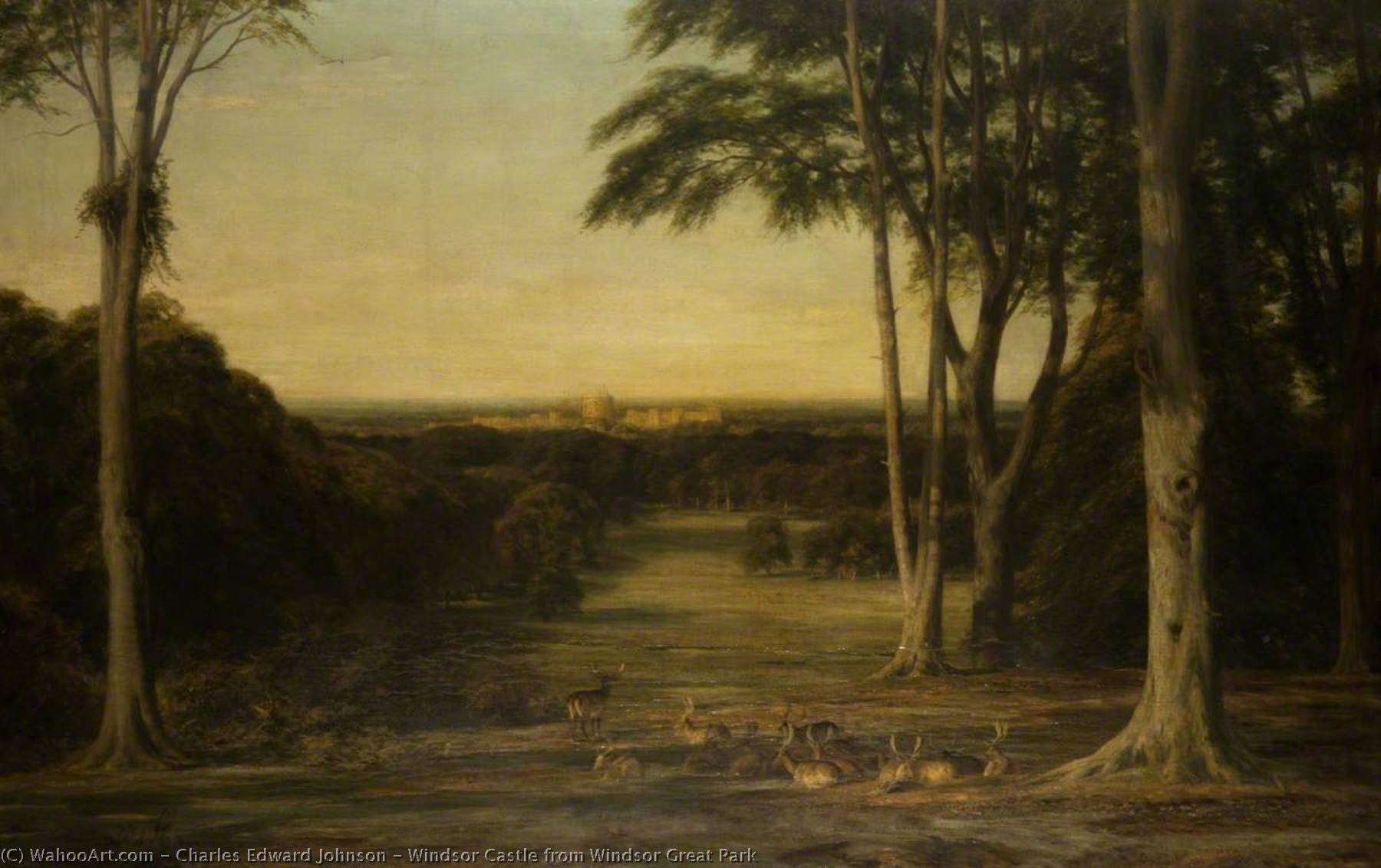 Windsor Castle from Windsor Great Park, 1895 by Charles Edward Johnson ...