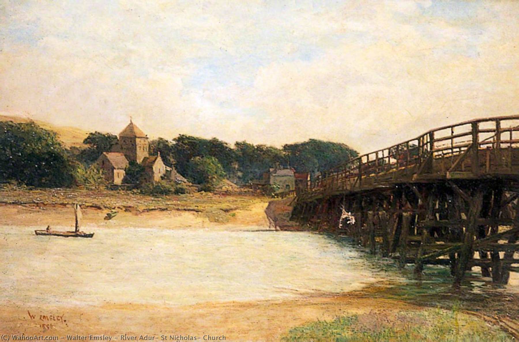 Order Artwork Replica River Adur, St Nicholas` Church, 1896 by Walter ...
