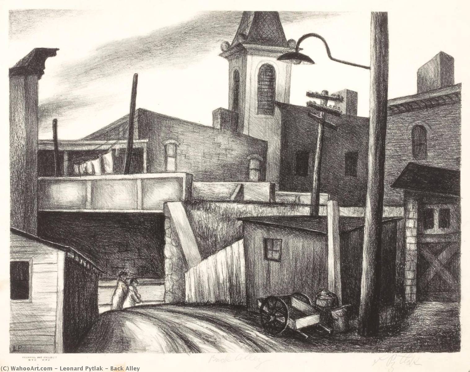 Purchase Oil Painting Replica Back Alley, 1943 by Leonard Pytlak ...