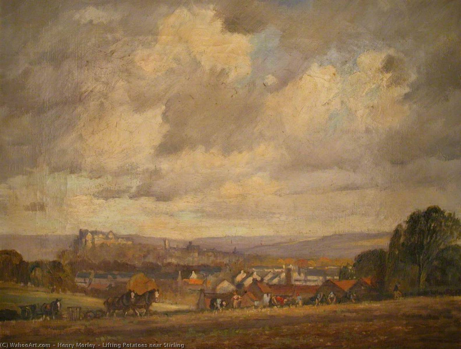 Artwork Replica Lifting Potatoes near Stirling, 1937 by Henry Morley ...