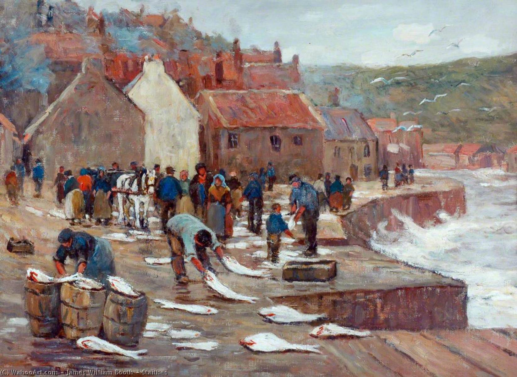 Get Art Reproductions Staithes, 1920 by James William Booth (1867-1953 ...