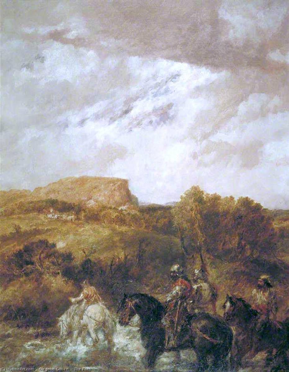 Paintings Reproductions The Ford, 1891 by John Gilbert (1817-1897 ...