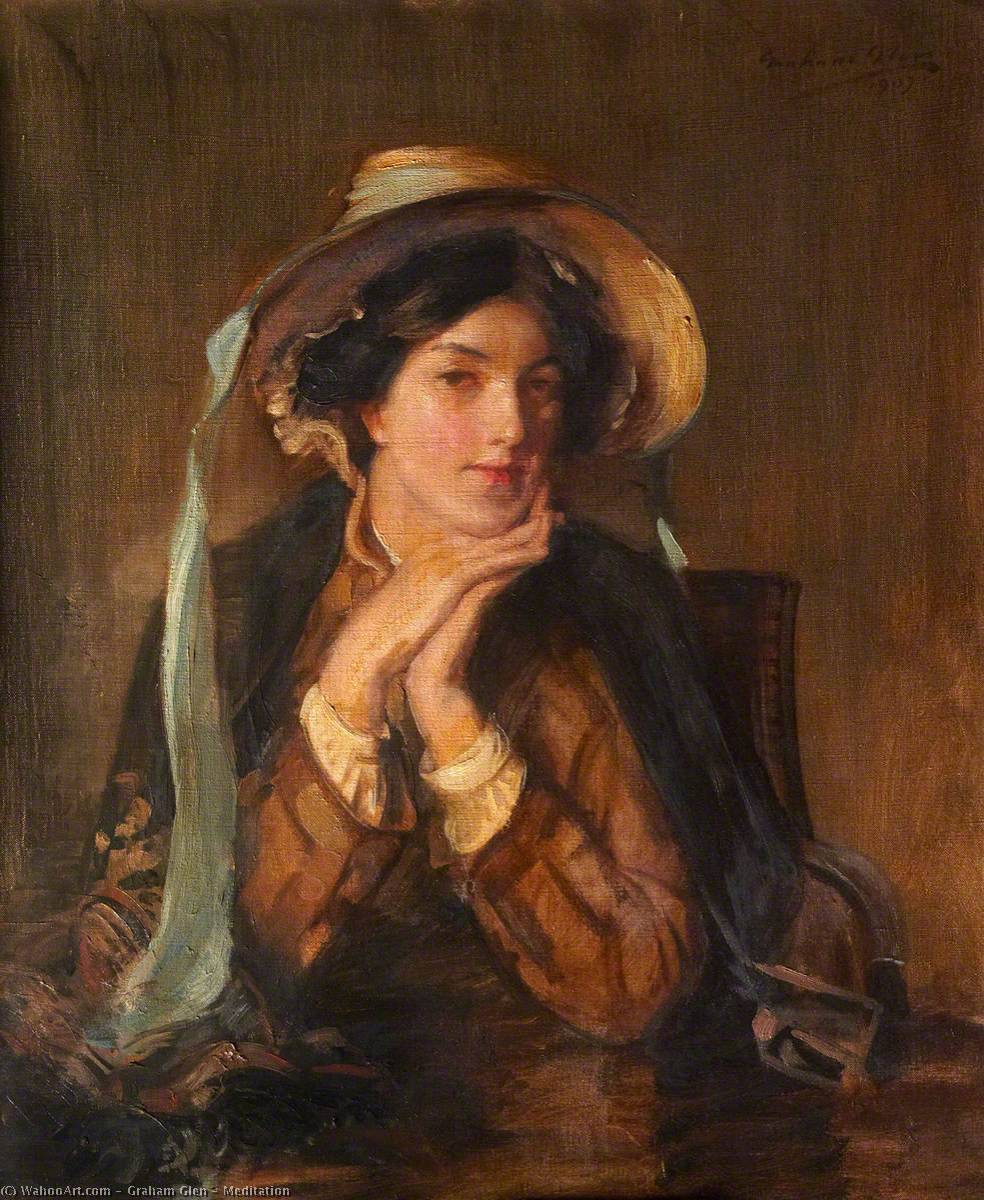 Oil Painting Replica Meditation by Graham Glen (1878-1951) | ArtsDot.com
