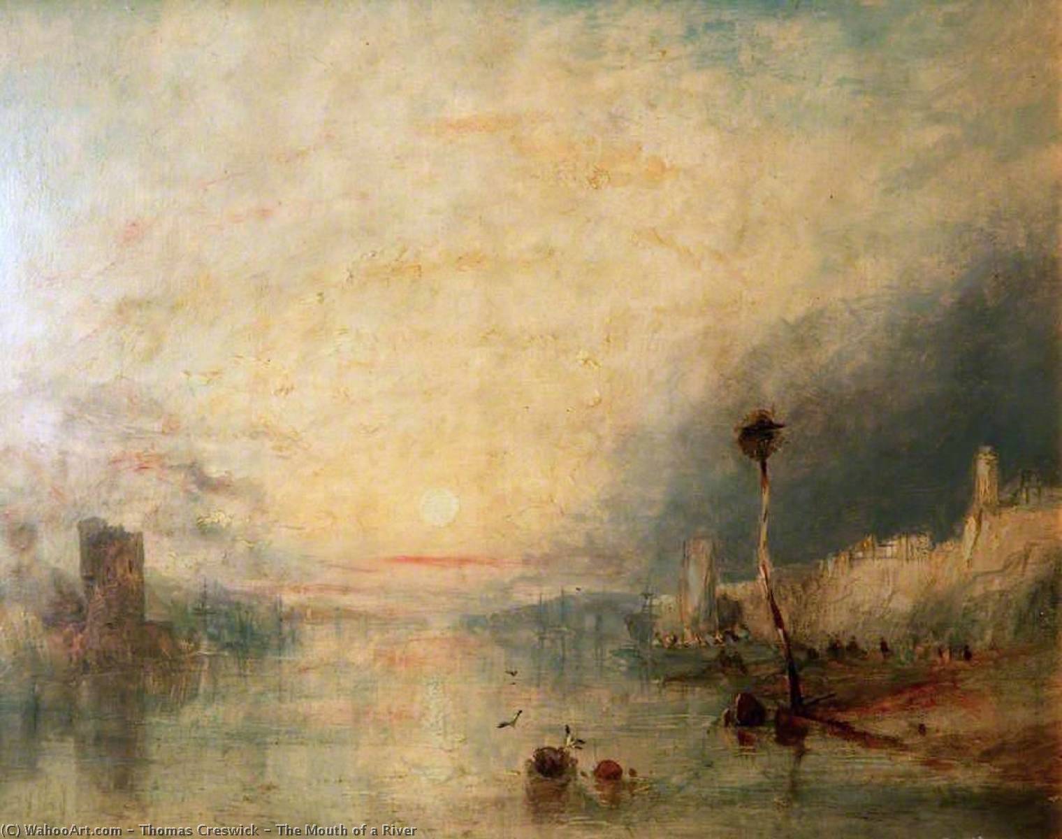 Museum Art Reproductions The Mouth of a River, 1855 by Thomas Creswick ...