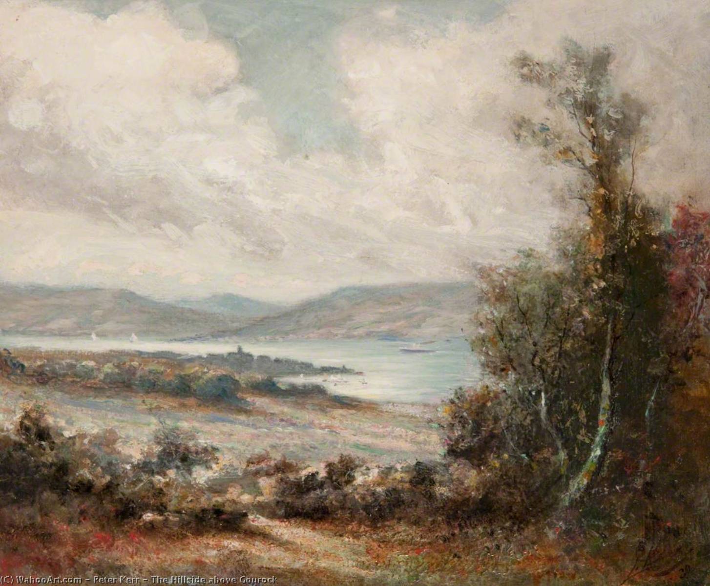 Artwork Replica The Hillside above Gourock, 1930 by Peter Kerr (1857 ...