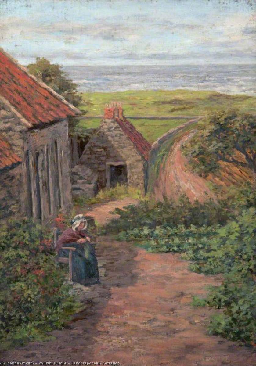 Museum Art Reproductions Landscape with Cottages by William Wright ...