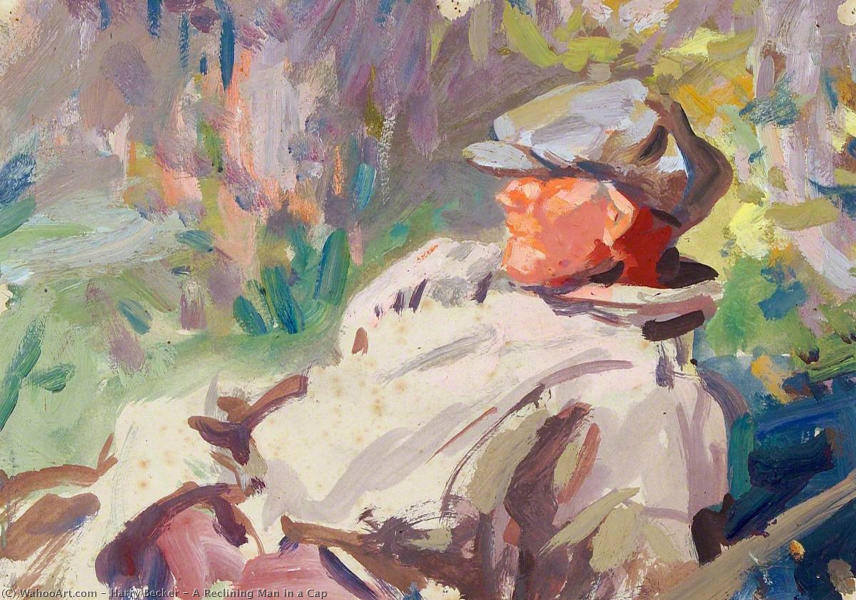 Order Artwork Replica A Reclining Man in a Cap, 1928 by Harry Becker ...