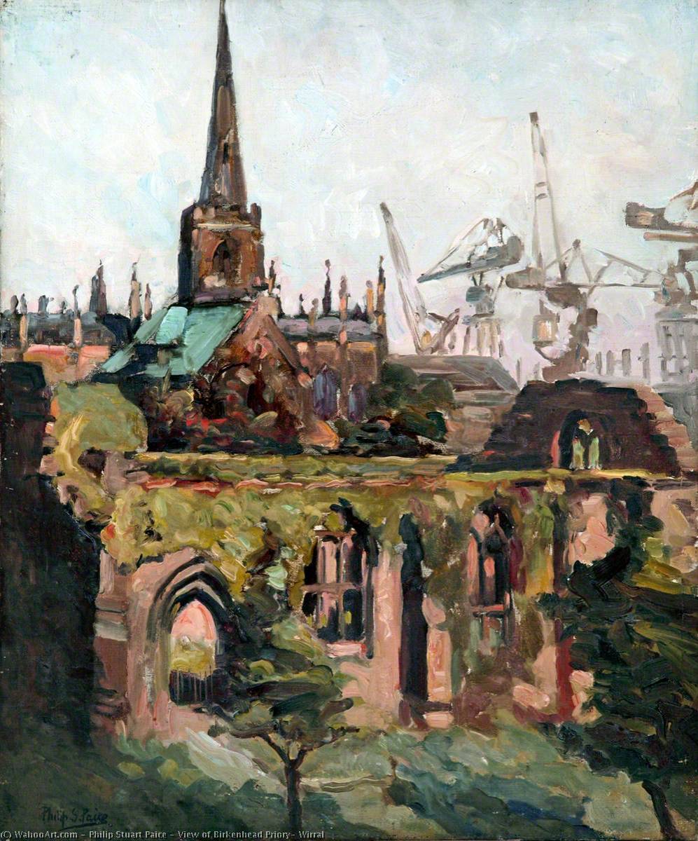 Get Art Reproductions View of Birkenhead Priory, Wirral by Philip ...