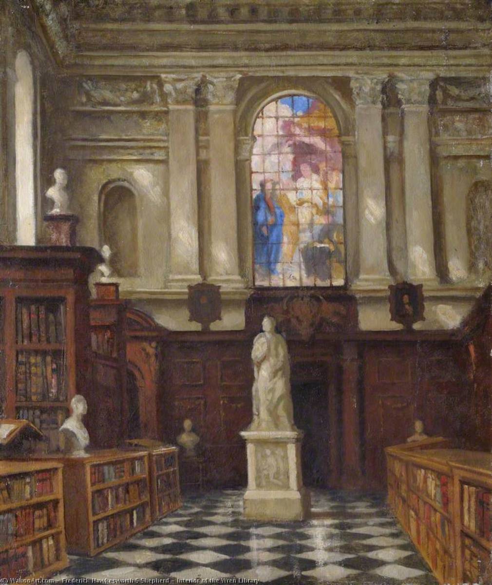 Get Paintings Reproductions Interior of the Wren Library by Frederick ...