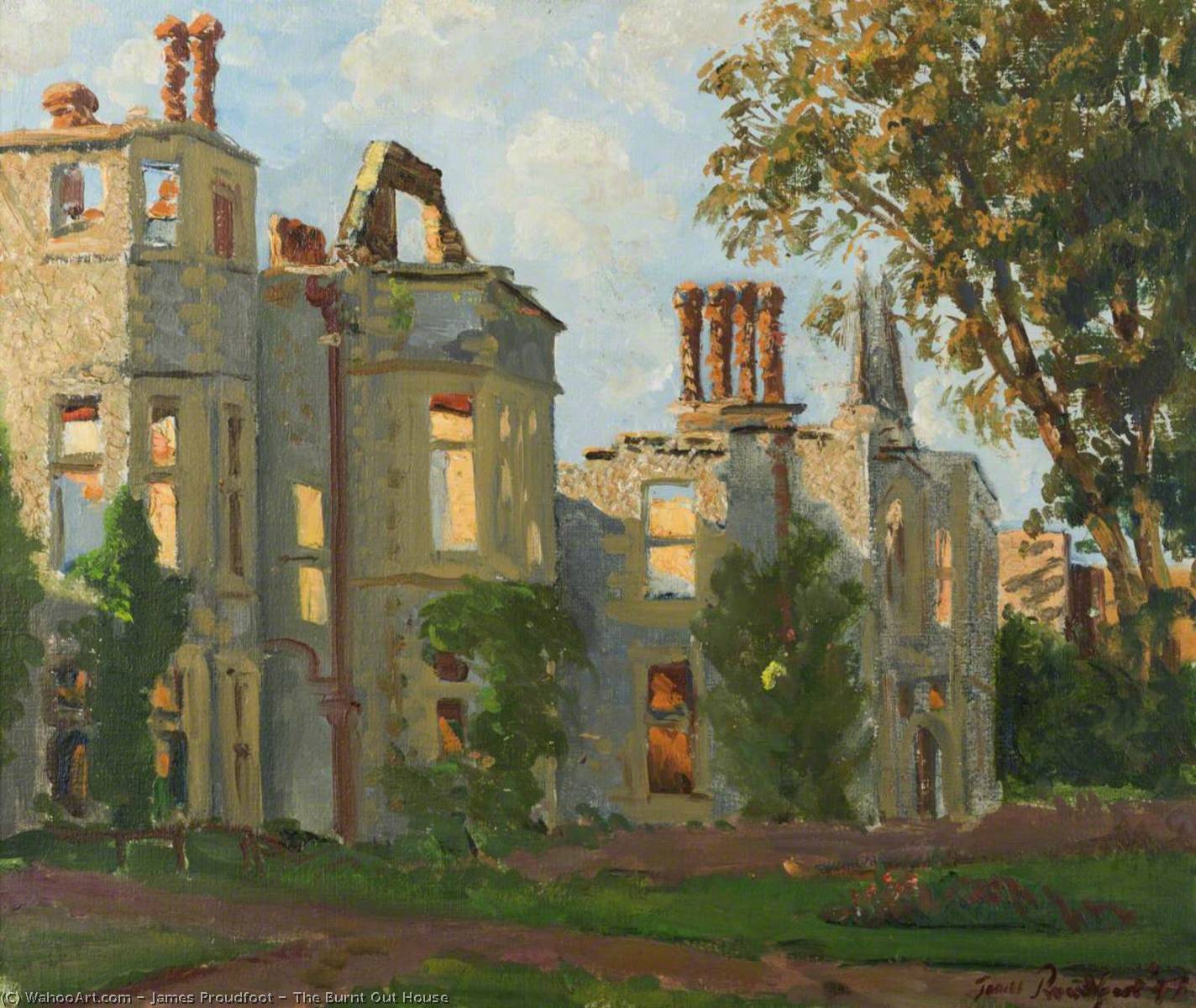 Get Paintings Reproductions The Burnt Out House, 1947 by James ...