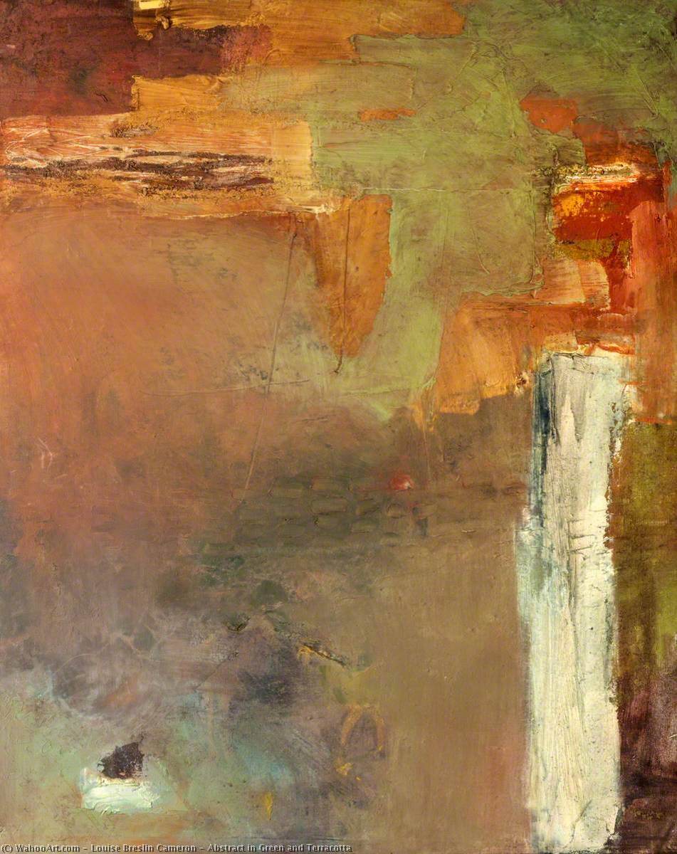 Abstract in Green and Terracotta by Louise Breslin Cameron Louise ...