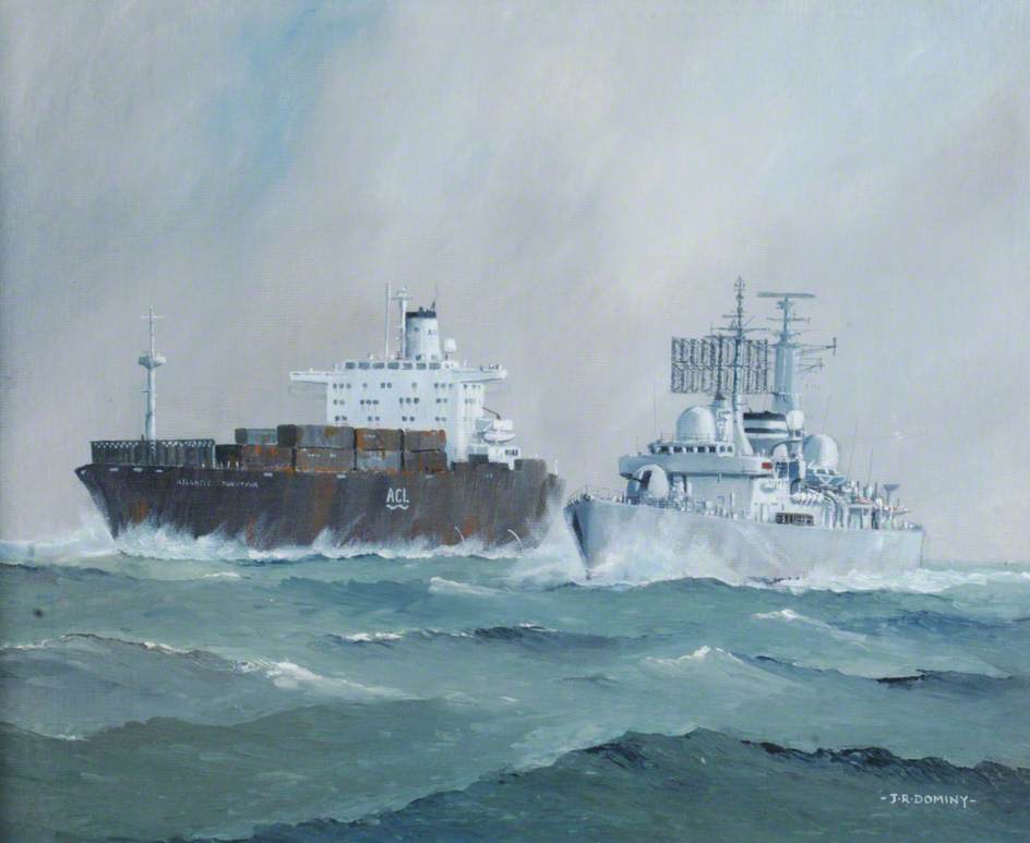 HMS `Glasgow` and Atlantic Conveyor by John Rowan Dominy John Rowan ...