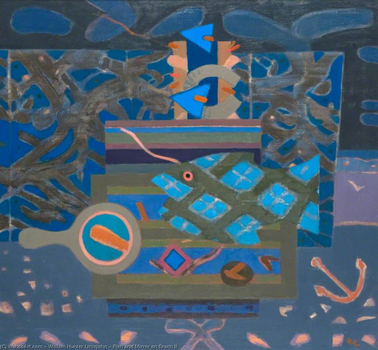 Fish and Mirror on Beach II by William Hunter Littlejohn William Hunter ...