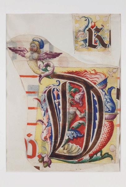 Antiphonaire de Mirepoix Lettrine D sur la même feuille, Lettrine K by ...