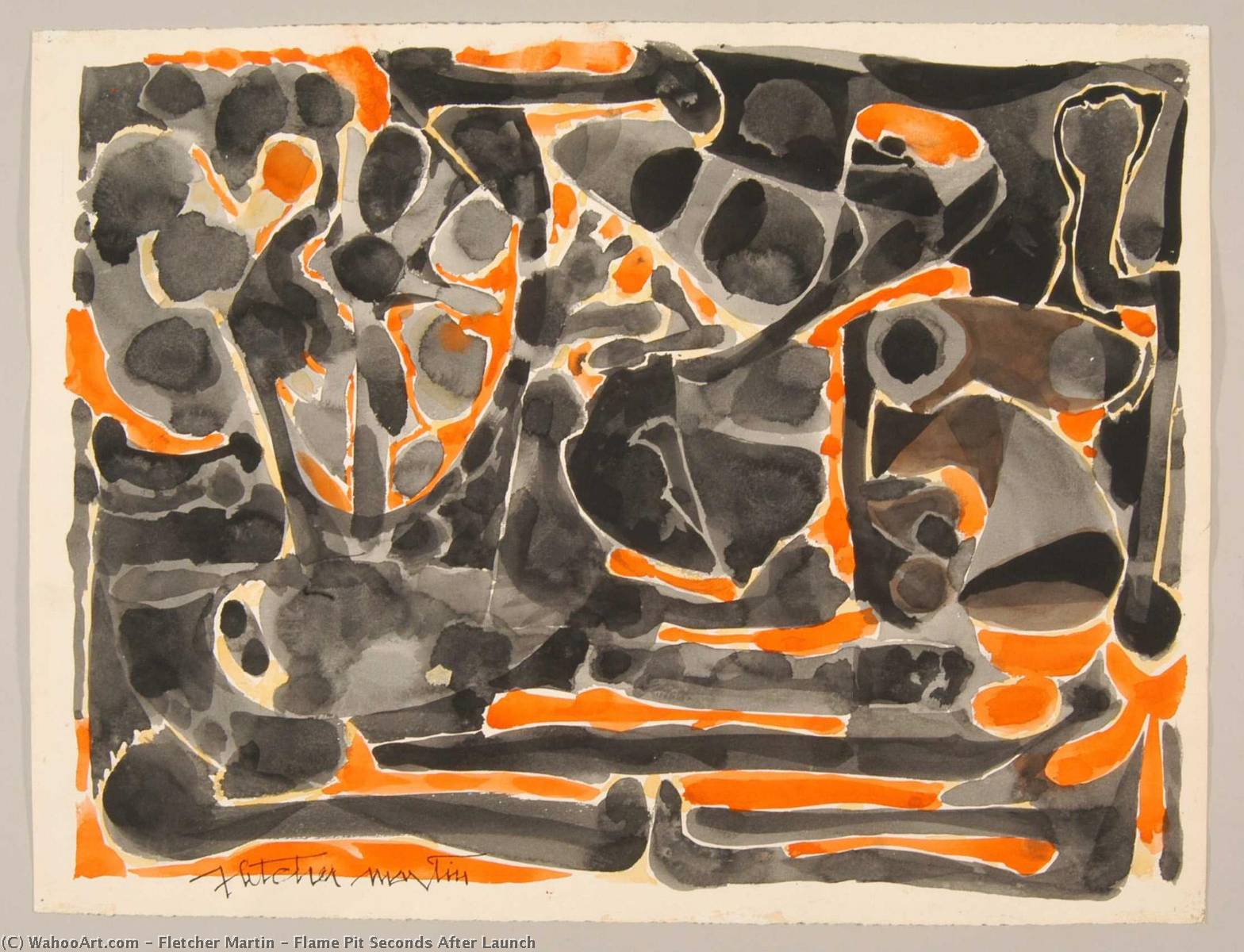 打ち上げ後の炎ピット秒 バイ Fletcher Martin Fletcher Martin | ArtsDot.com