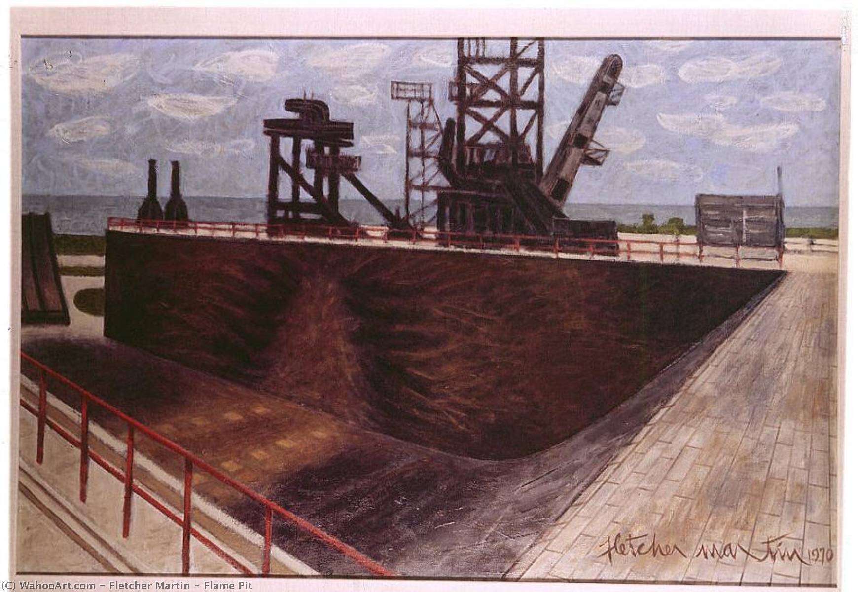 Flame Pit, 1970 by Fletcher Martin Fletcher Martin | ArtsDot.com