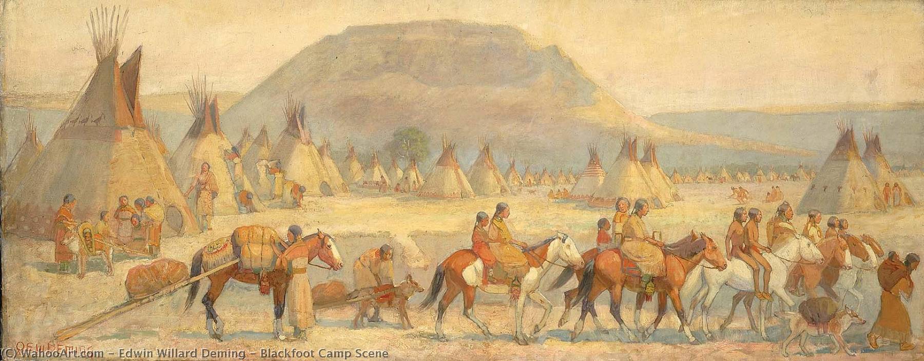Blackfoot Camp Scene by Edwin Willard Deming Edwin Willard Deming ...