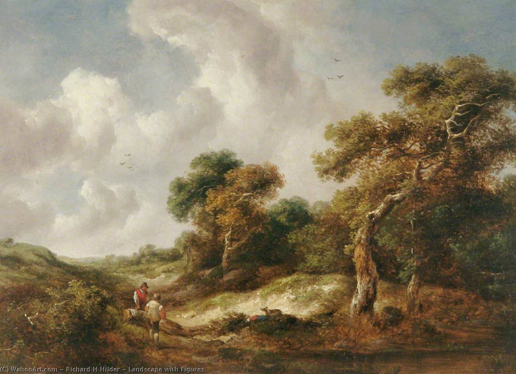 Get Art Reproductions Landscape with Figures by Richard H Hilder (1813 ...