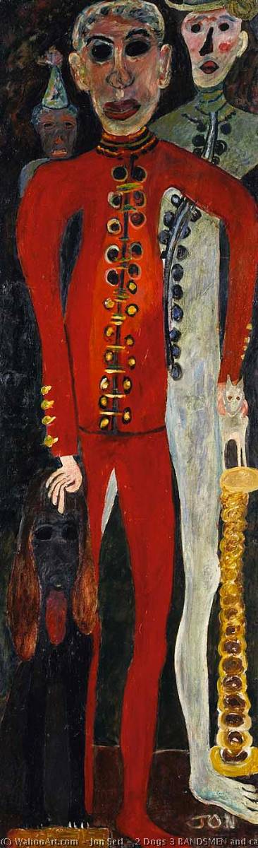 2 Dogs 3 BANDSMEN and camera, 1963 by Jon Serl Jon Serl | ArtsDot.com