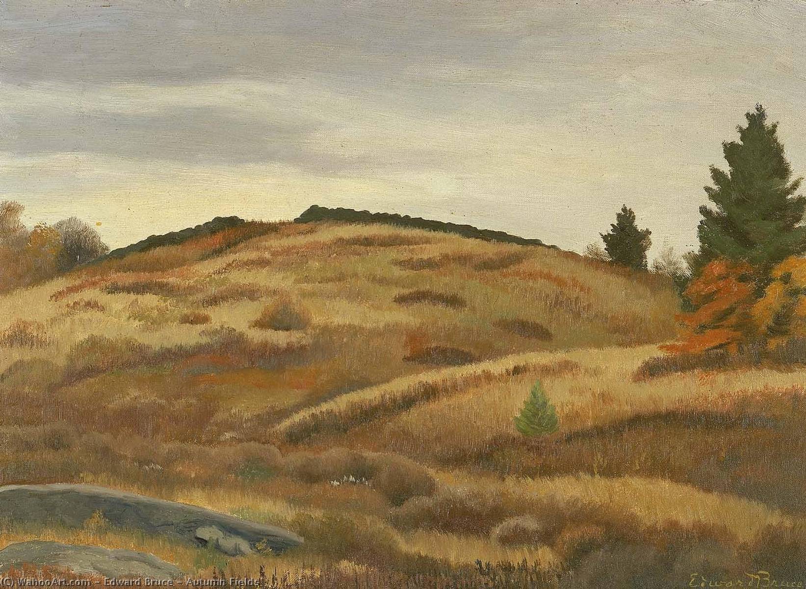 Oil Painting Replica Autumn Fields, 1934 by Edward Bruce (1879-1943 ...