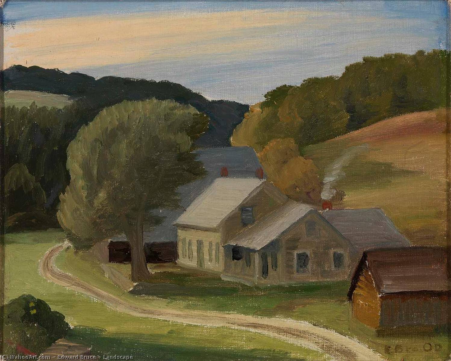 Paintings Reproductions Landscape, 1934 by Edward Bruce (1879-1943 ...