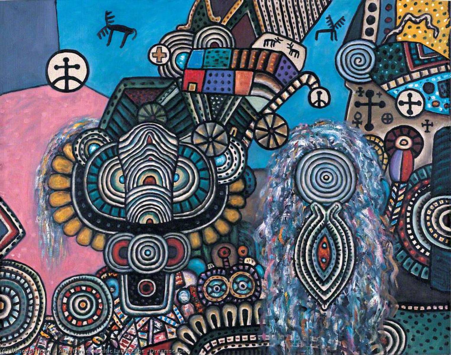 Oil Painting Replica Celtic Landscape (Dreamscape), 1996 by Alan Davie ...