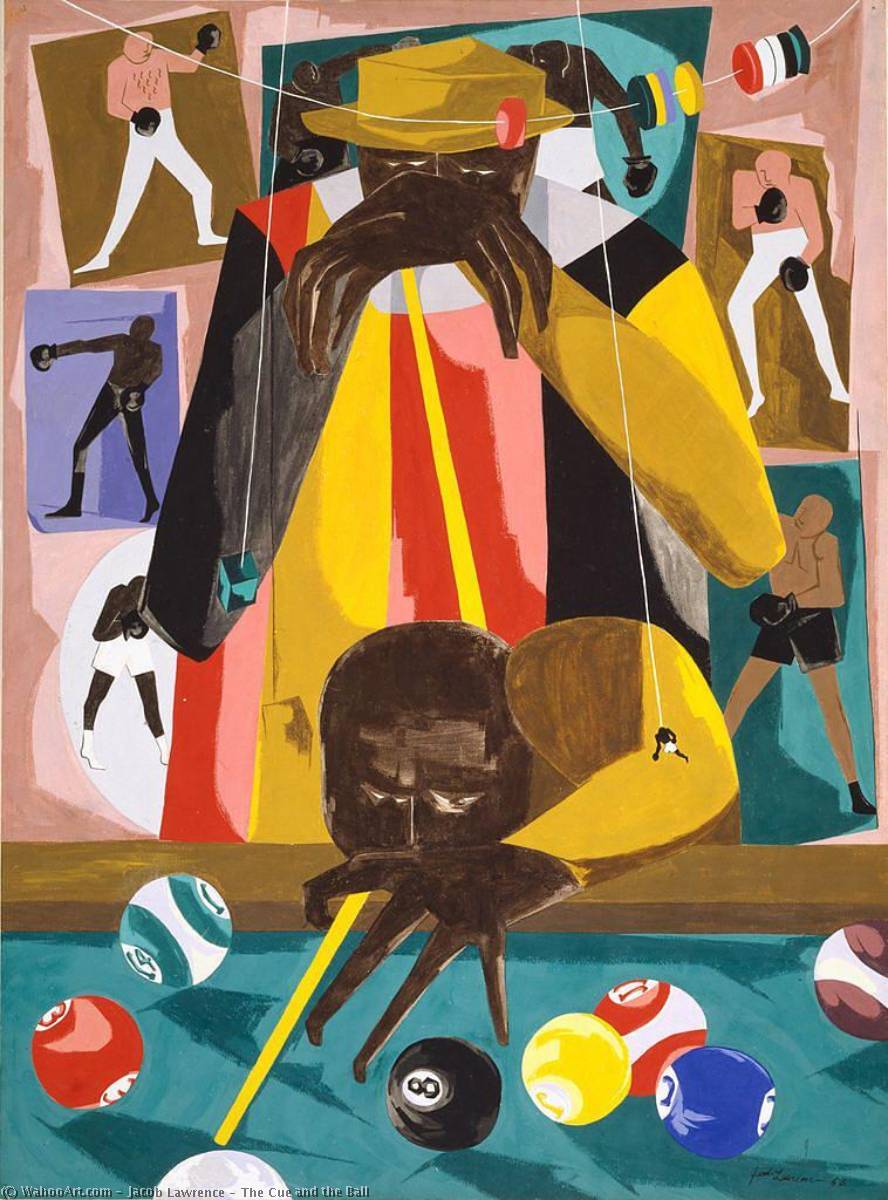 The Cue and the Ball, 1956 por Jacob Lawrence (1917-2000, United States ...