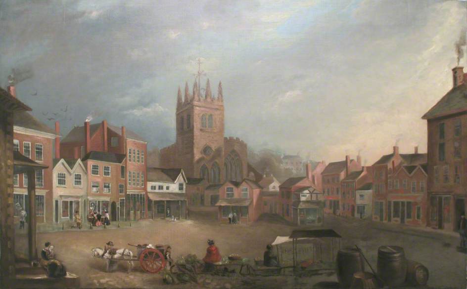 Stockport Market Place, Cheshire, 1810 por William Shuttleworth William ...