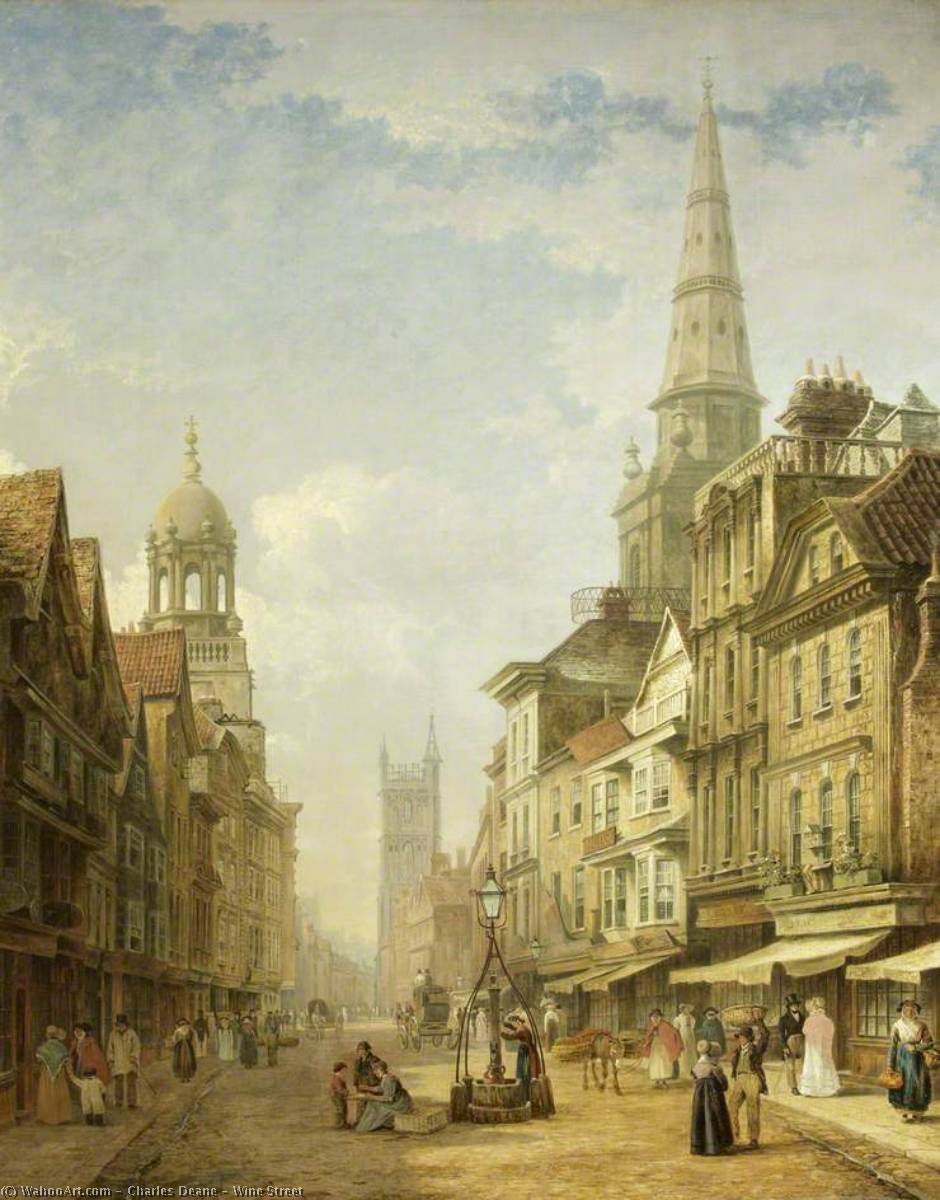 Museum Art Reproductions Wine Street, 1824 by Charles Deane (1794-1874 ...