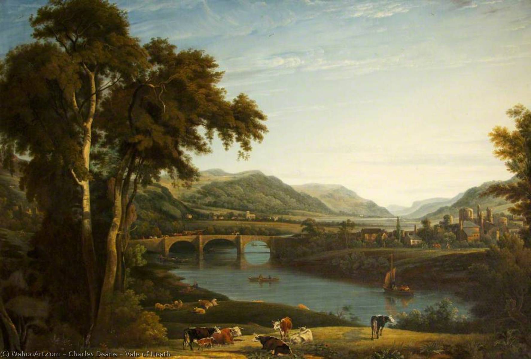 Paintings Reproductions Vale of Neath by Charles Deane (1794-1874 ...